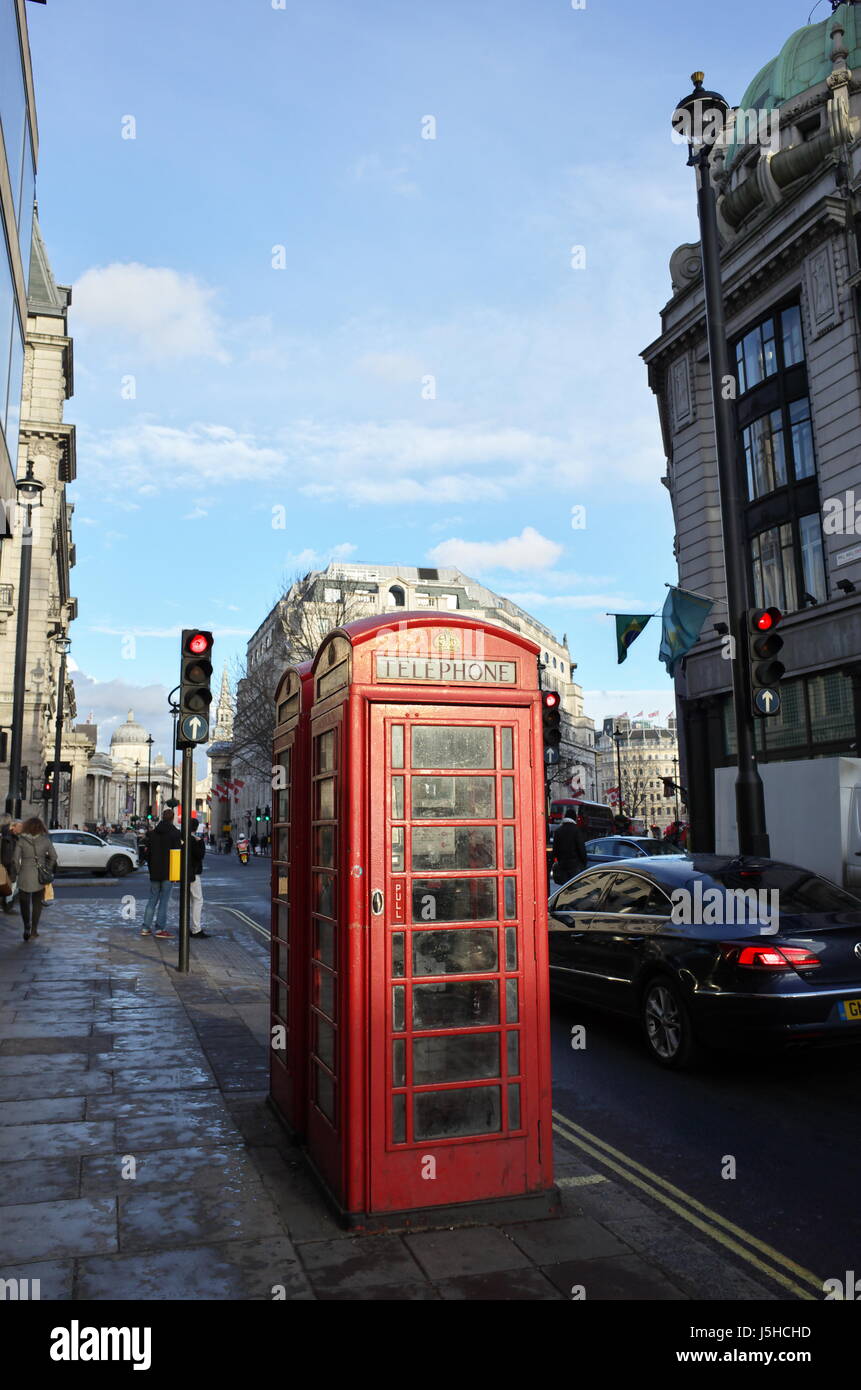red telephone box in London Stock Photo - Alamy
