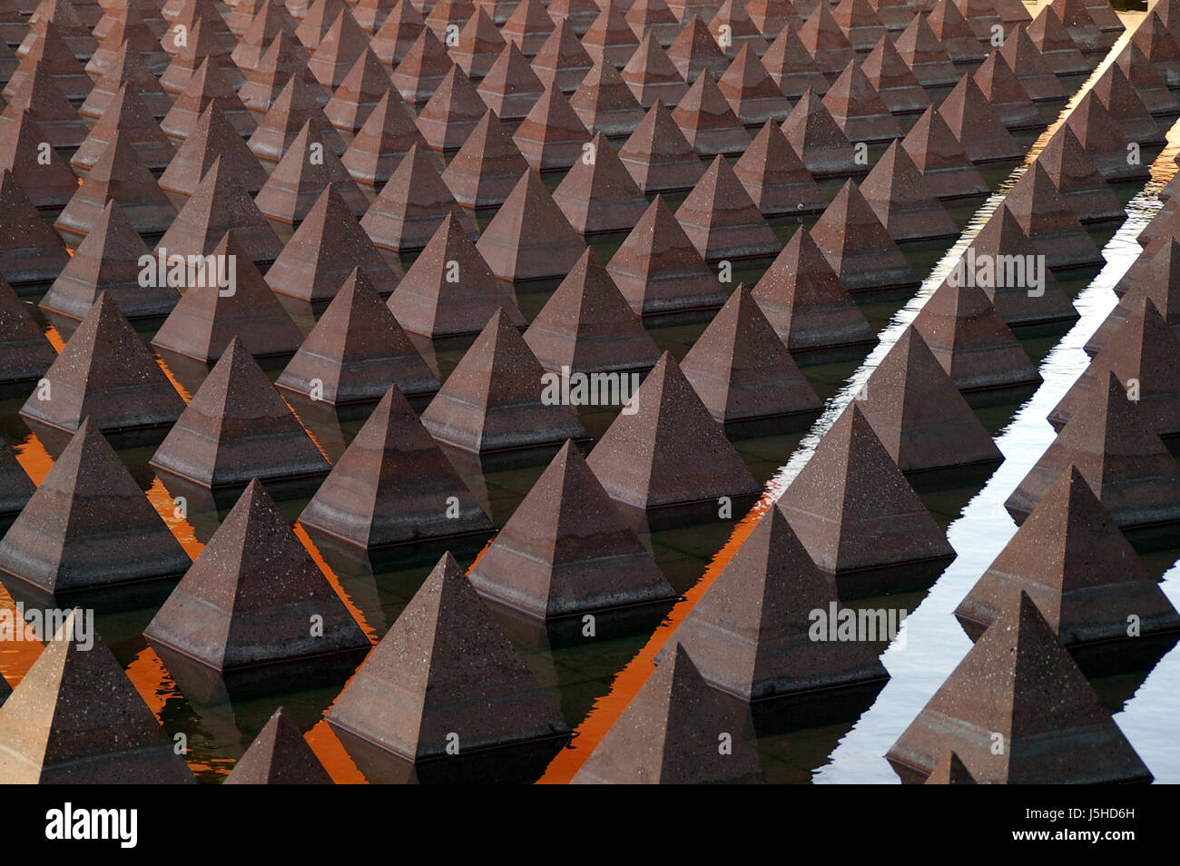 art pyramids art stone mirroring pyramid fountain colour orange mexico ...