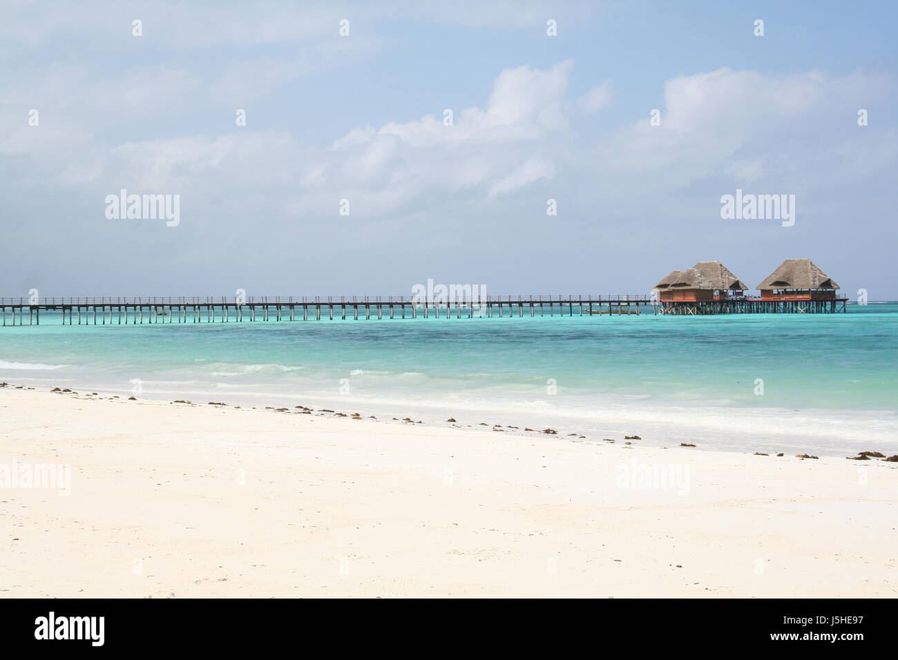 blue africa beach seaside the beach seashore bridge light blue azur ...