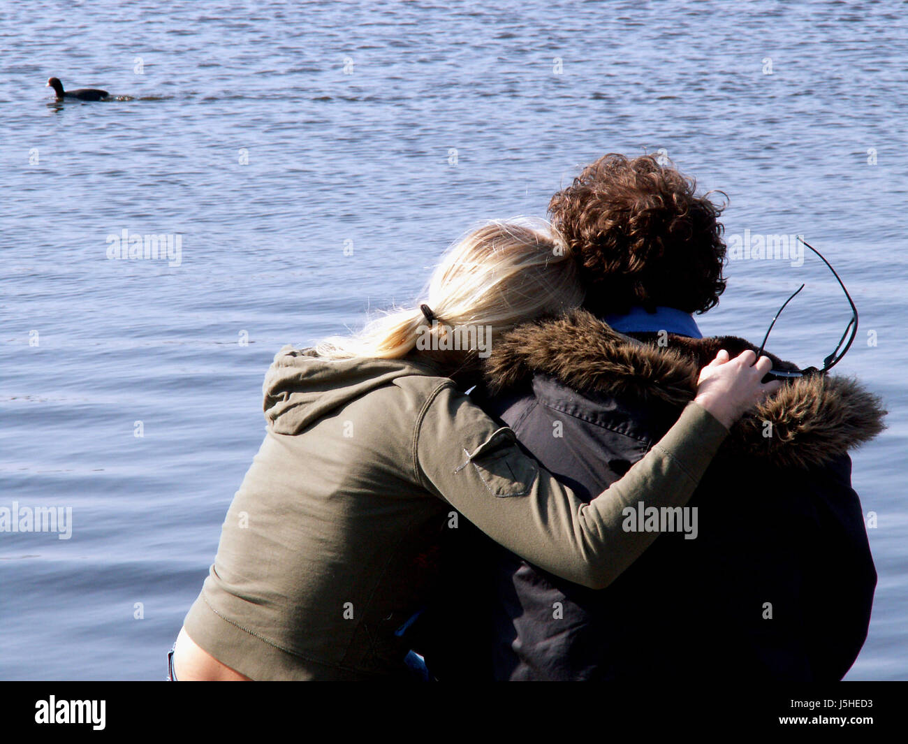 woman emotions spring with each other embrace spring feelings love in ...