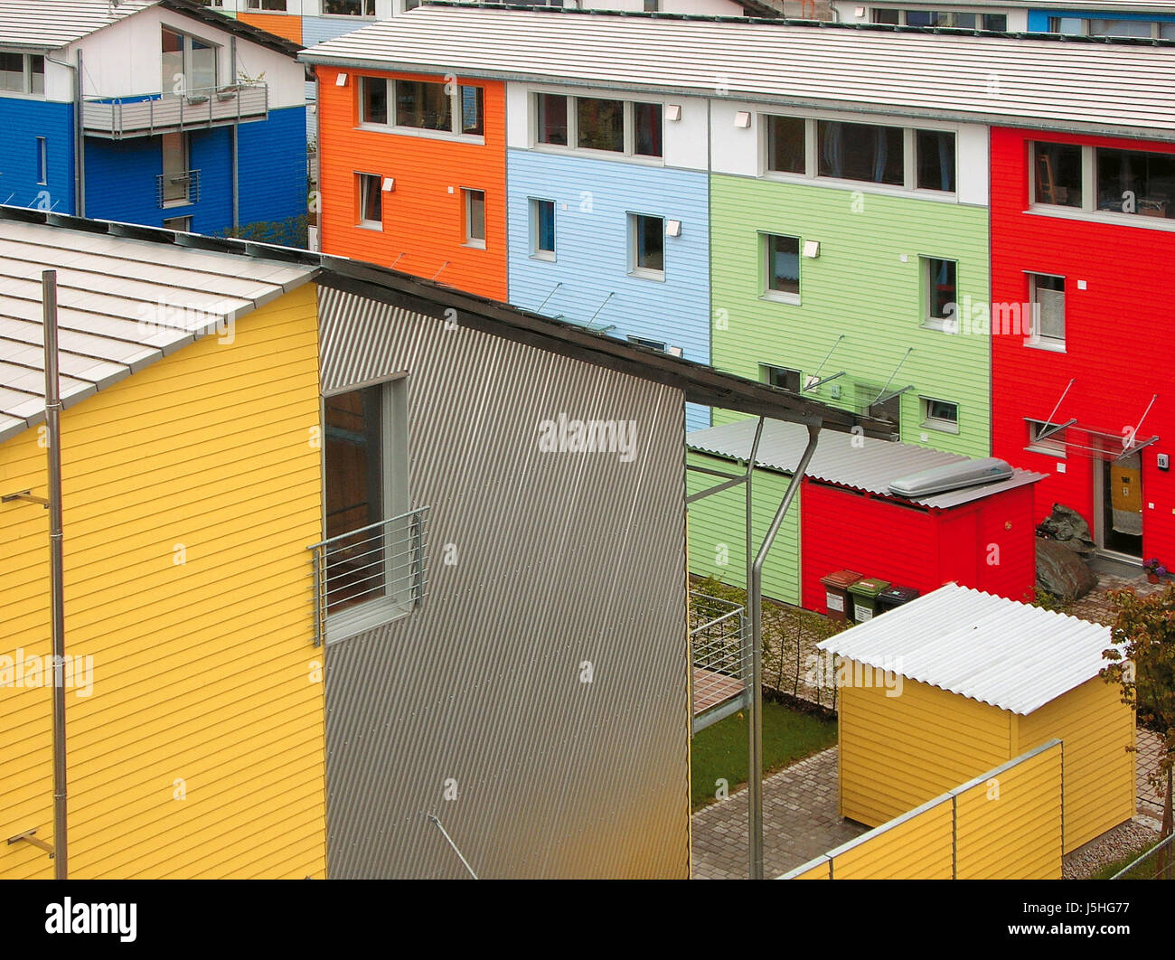 blue house building modern modernity coloured colourful gorgeous ...