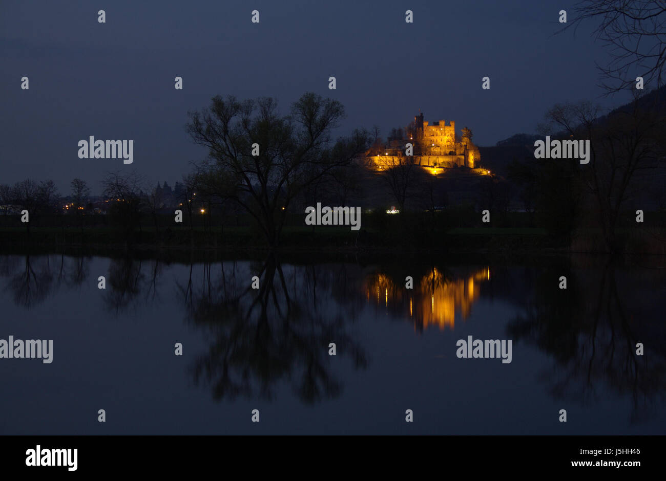 historical night nighttime night photograph lighted germany german ...