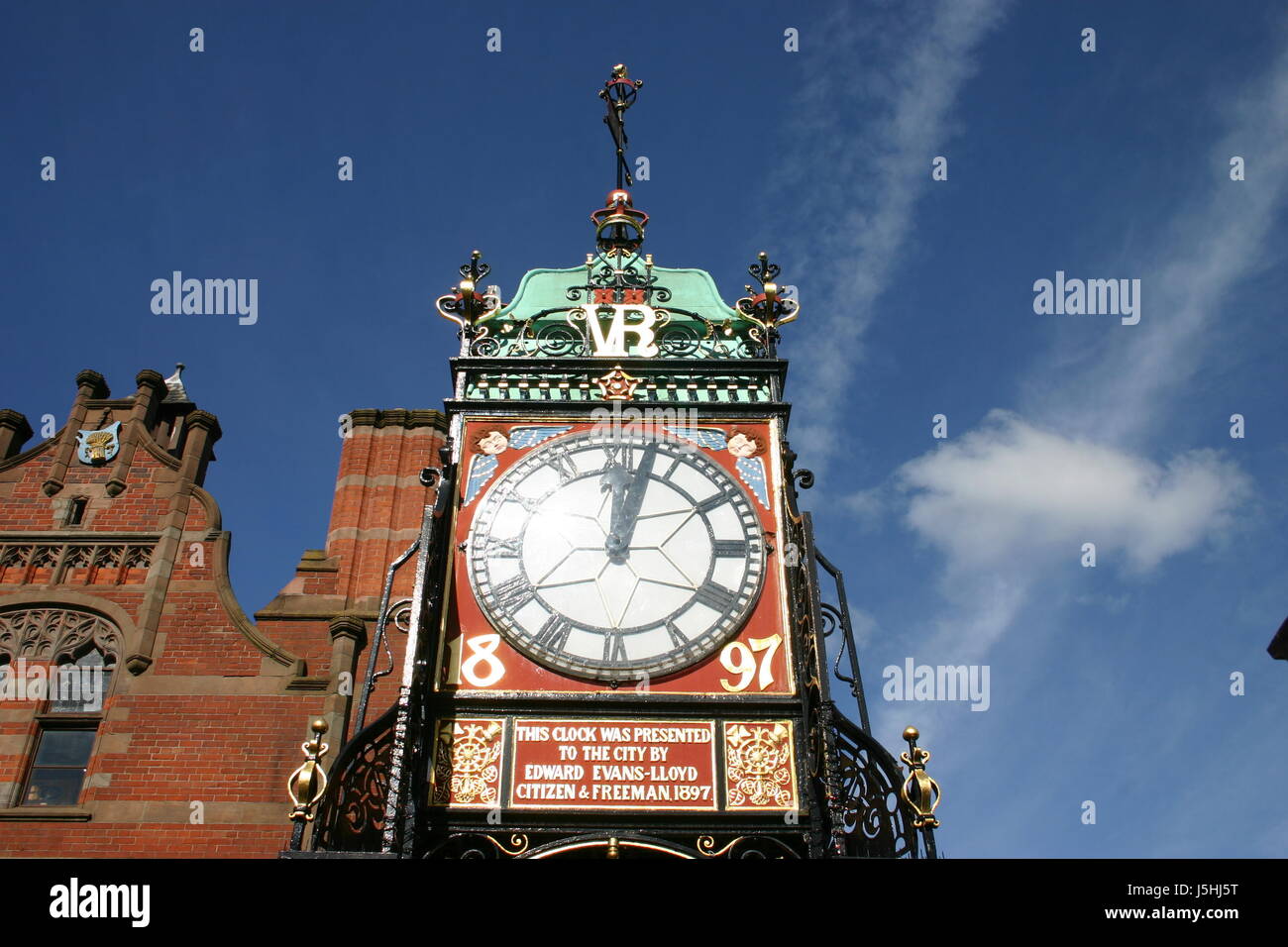 historic clock in chester (england Stock Photo - Alamy