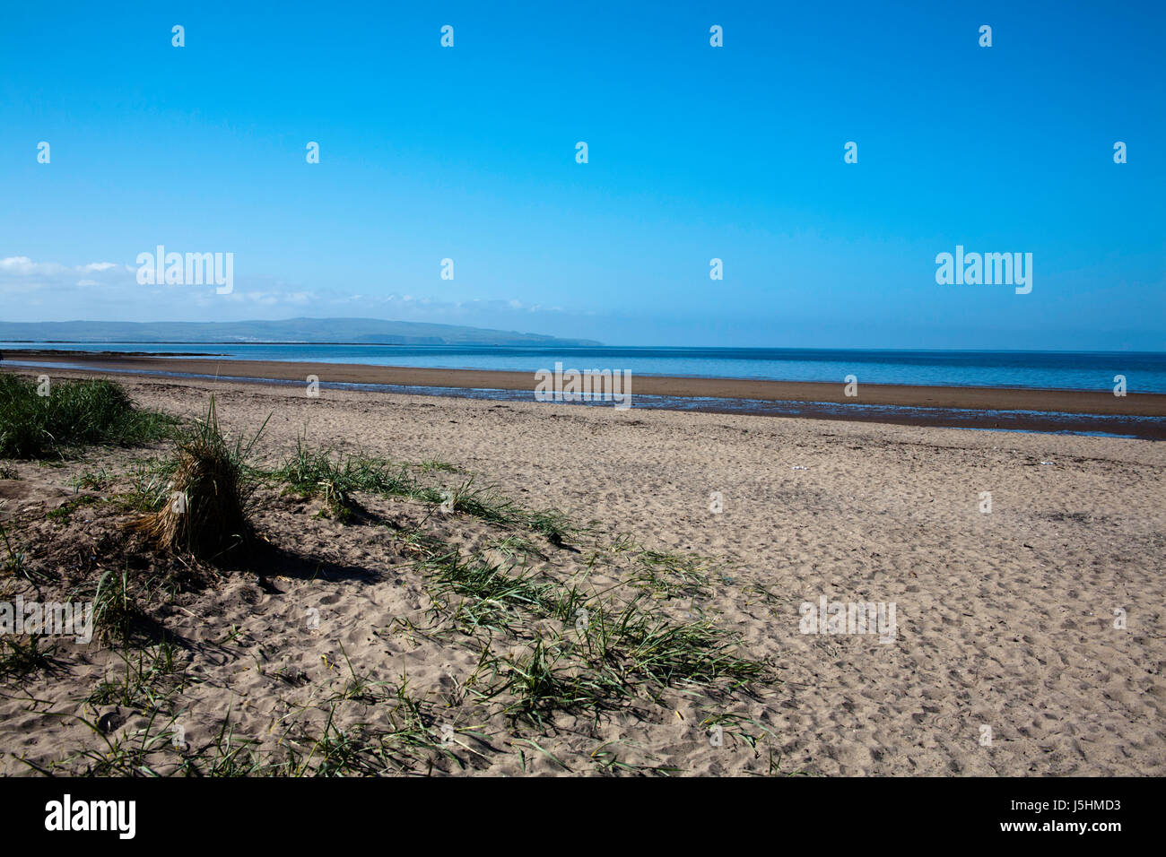 The beach at Troon Ayrshire Scotland on a quiet sunny spring morning ...