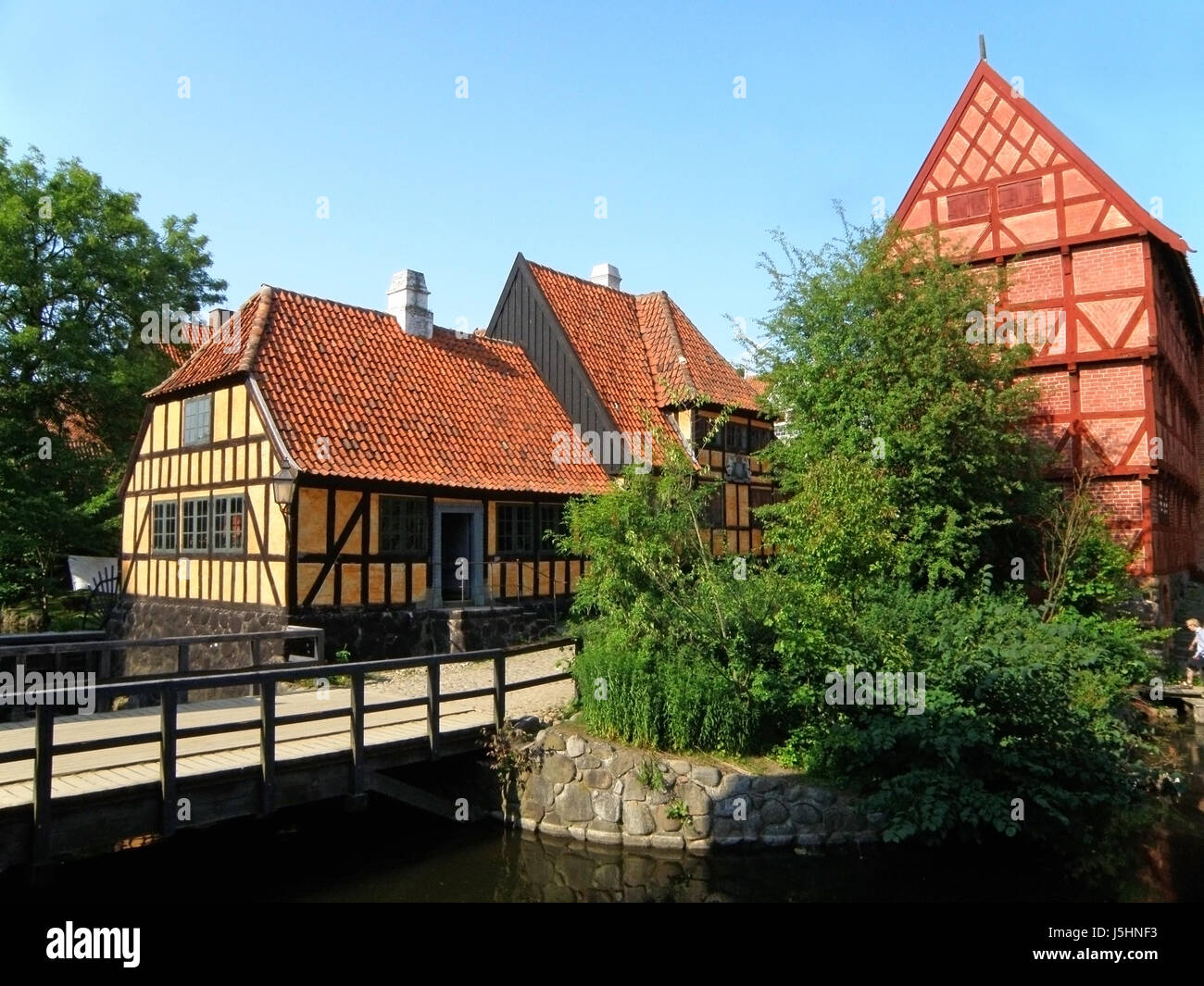 Vibrant Color Traditional Houses of the Northern Europe in Den Gamle By ...