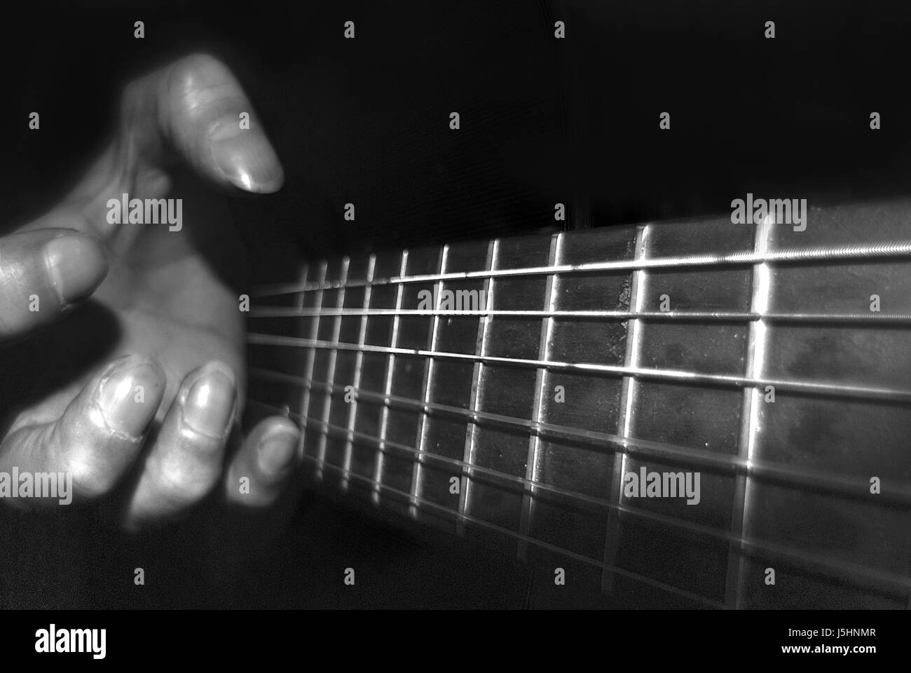 hand music bw perspective prospect bridge guitar strings jazz guitarist ...