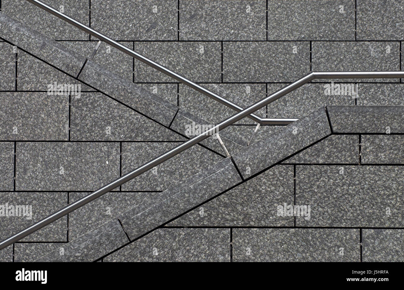 stone silver facade railing tube rise climb climbing ascend uphill ...