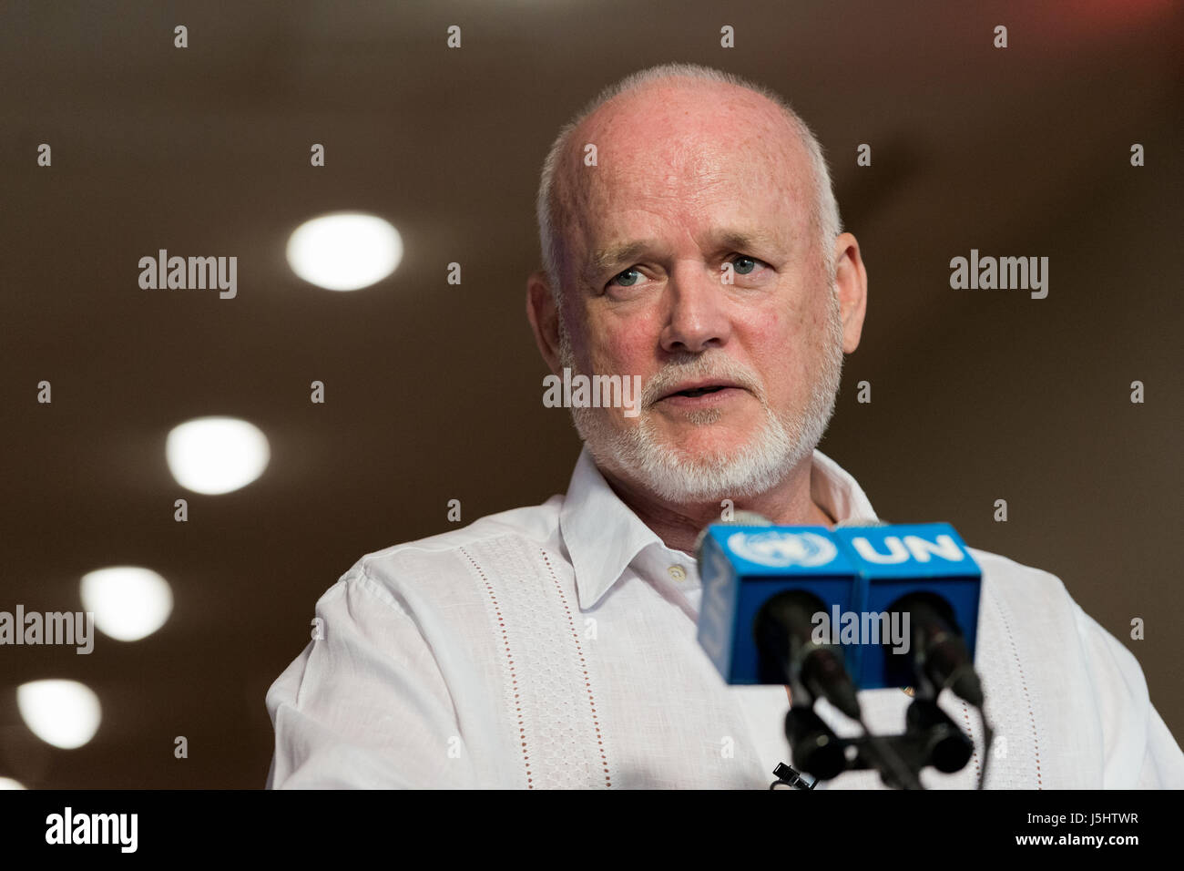 Peter Thomson, President of the 71st UN General Assembly, is seen ...