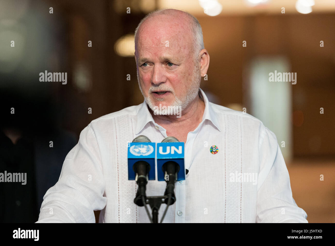 Peter Thomson, President of the 71st UN General Assembly, is seen ...