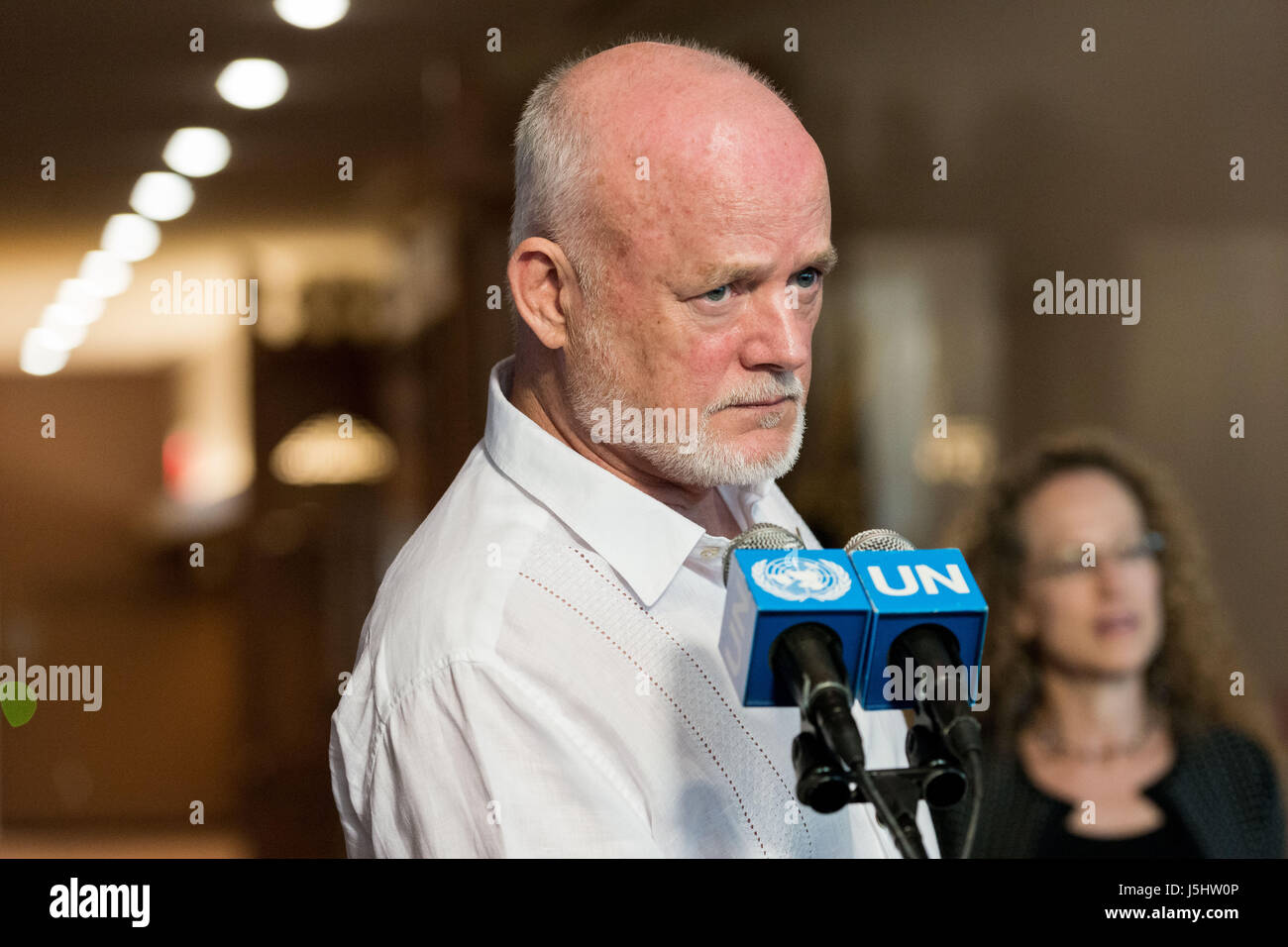 Peter Thomson, President of the 71st UN General Assembly, is seen ...