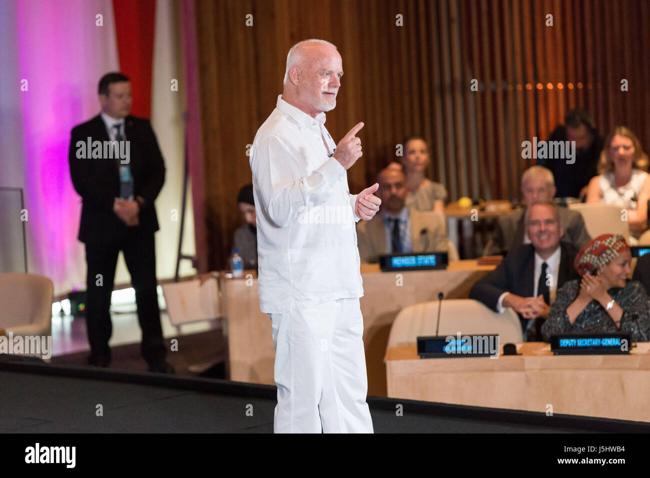 Peter Thomson, President of the 71st UN General Assembly, is seen ...