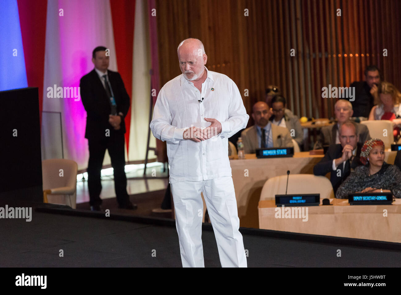 Peter Thomson, President of the 71st UN General Assembly, is seen ...