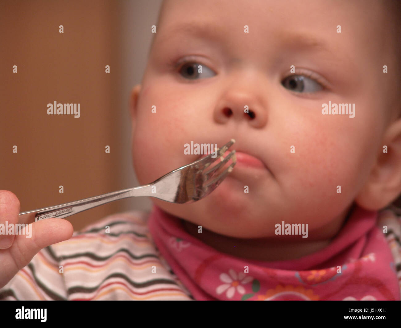 hand face learn careful caution fork child hand autonomous child eating ...