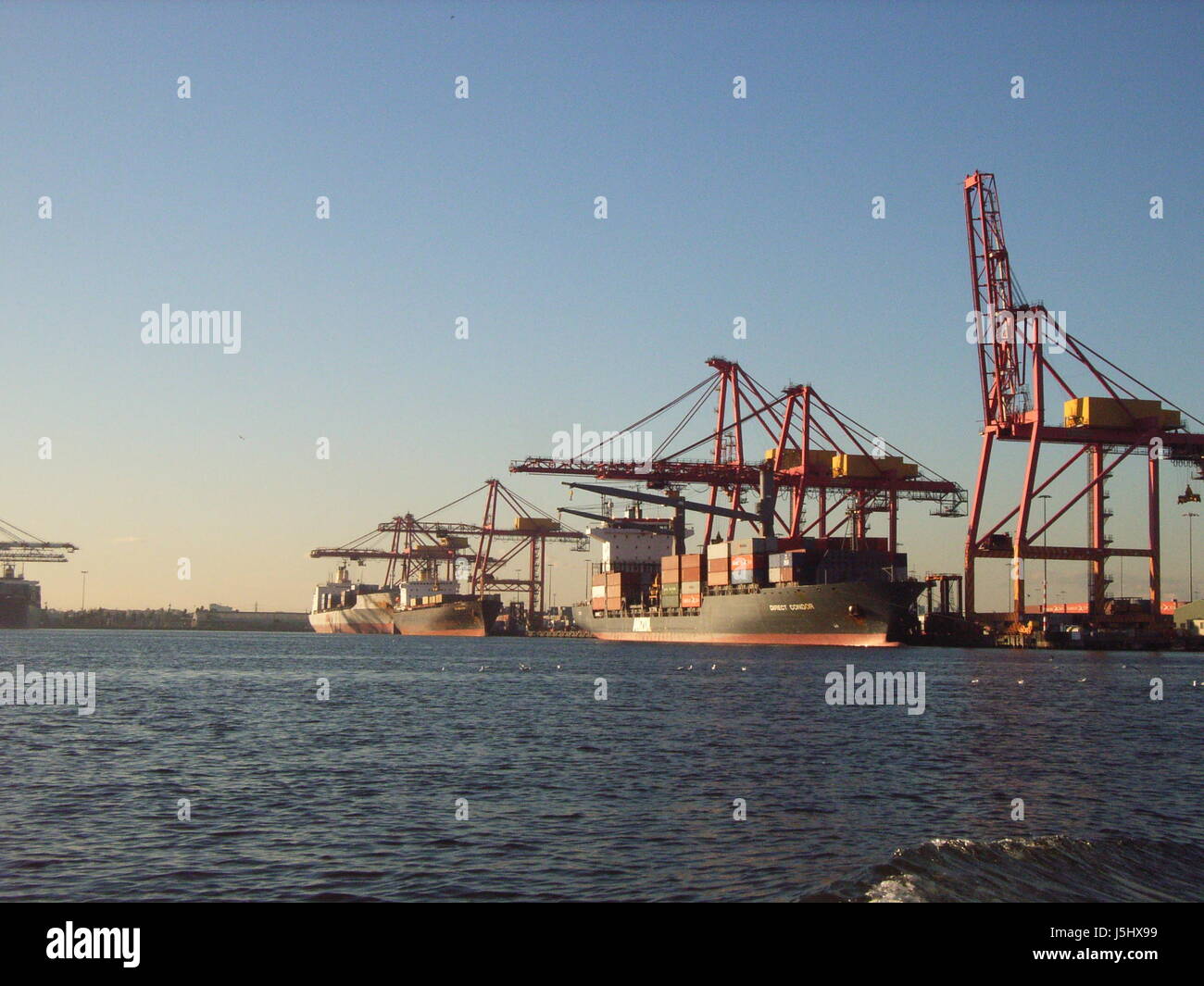 container ship harbor australia transport logistics twilight harbours ...