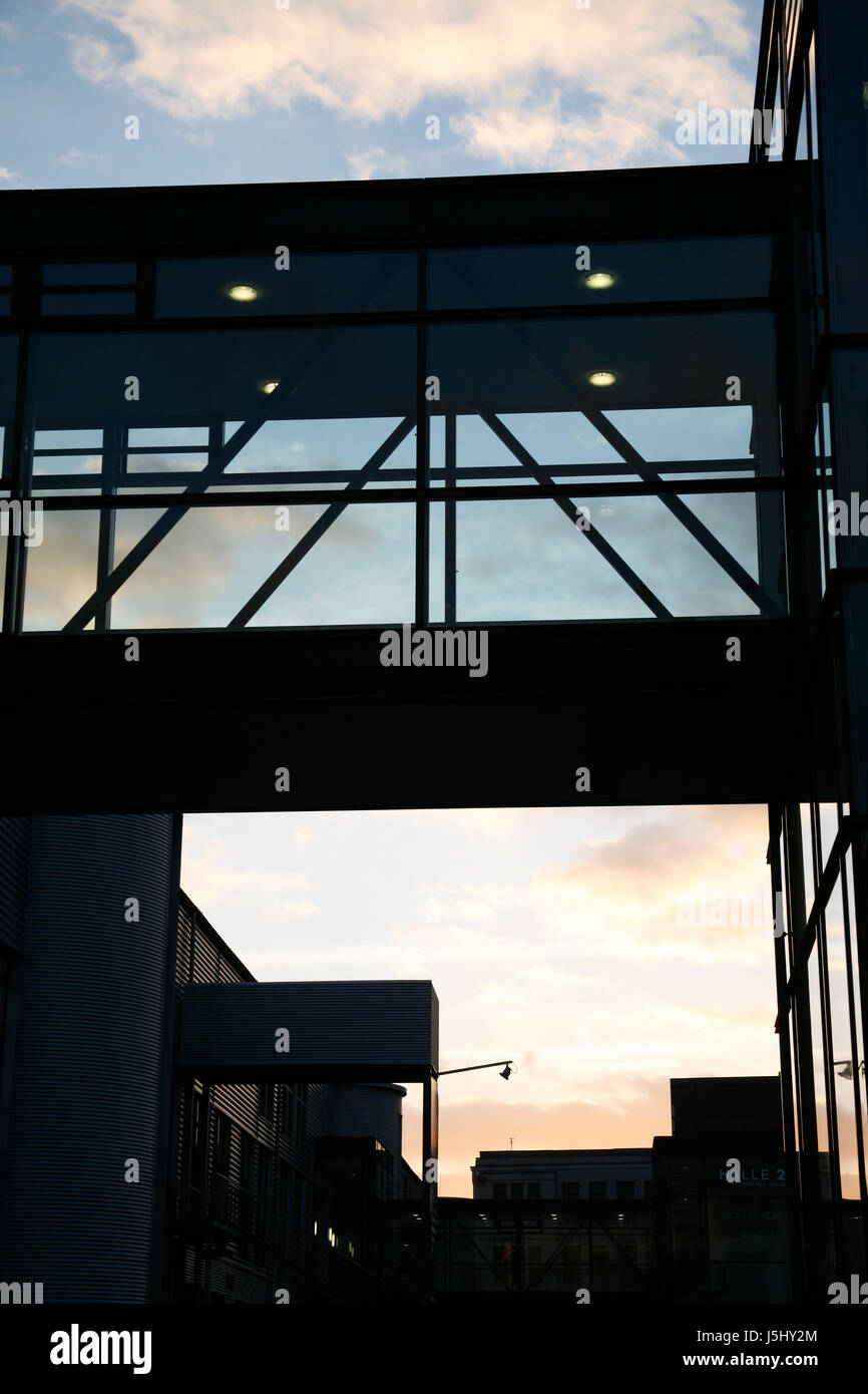 blue bridge goal passage gate archgway gantry steel aspire twilight ...