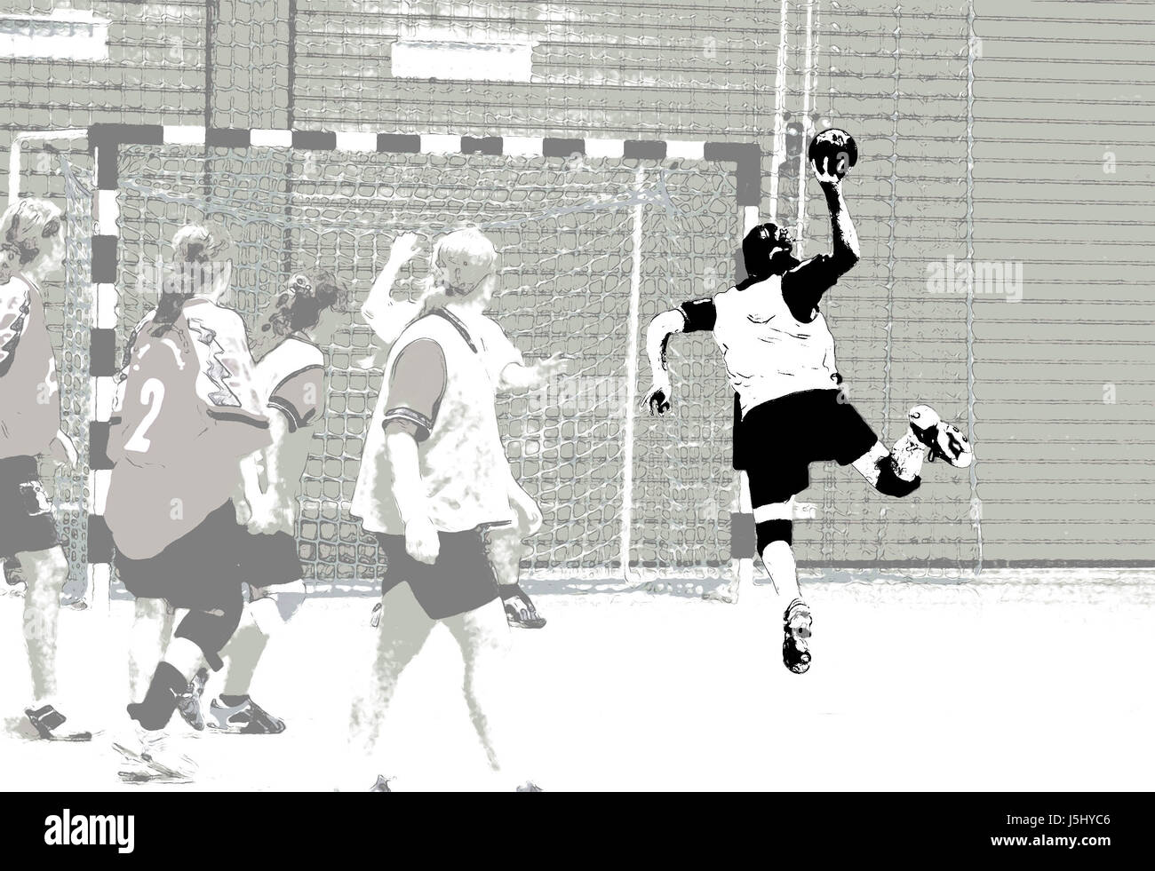 Handball players girls hi-res stock photography and images - Alamy