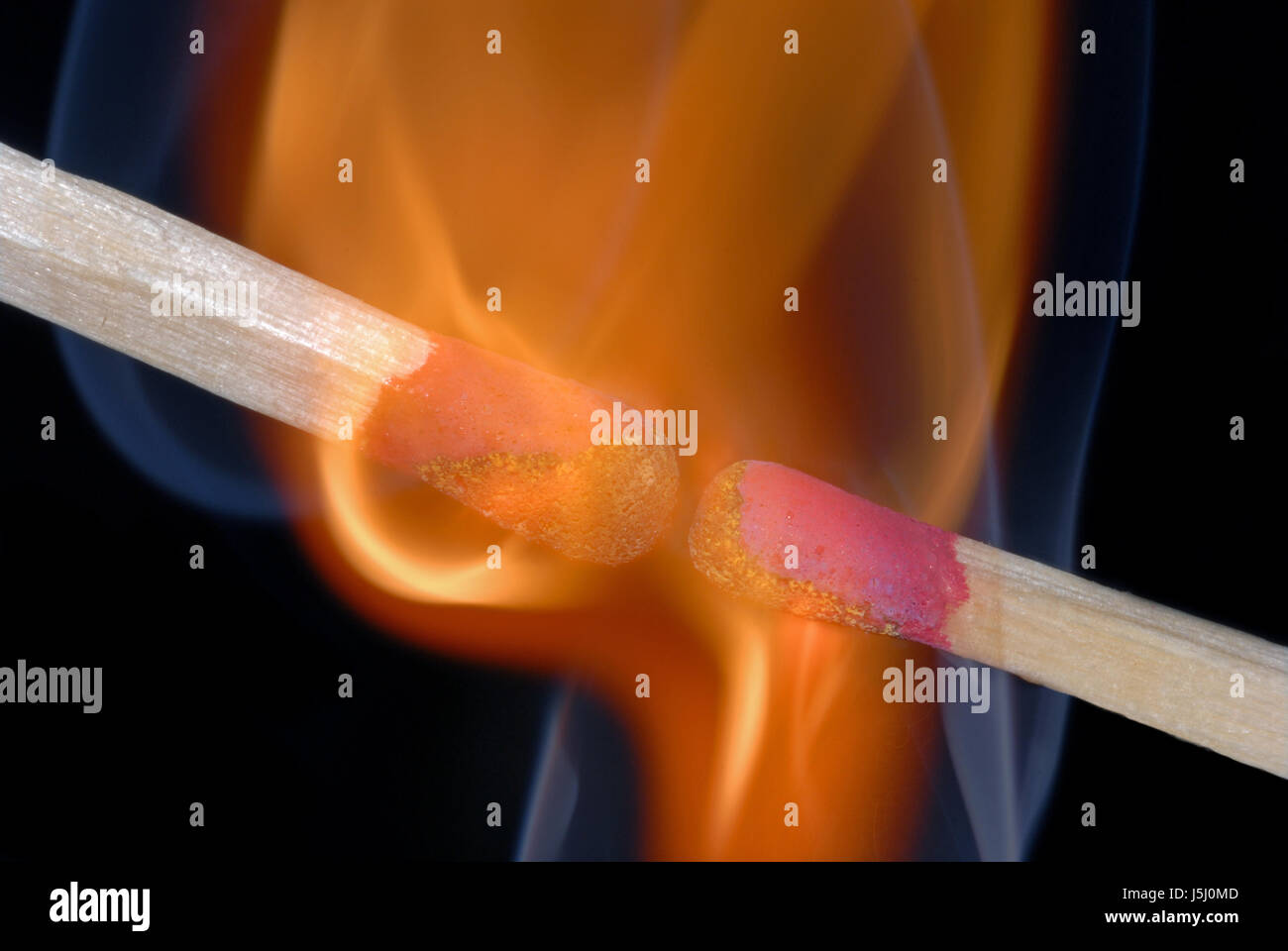 blue detail fire conflagration flame partnership infect match chain ...