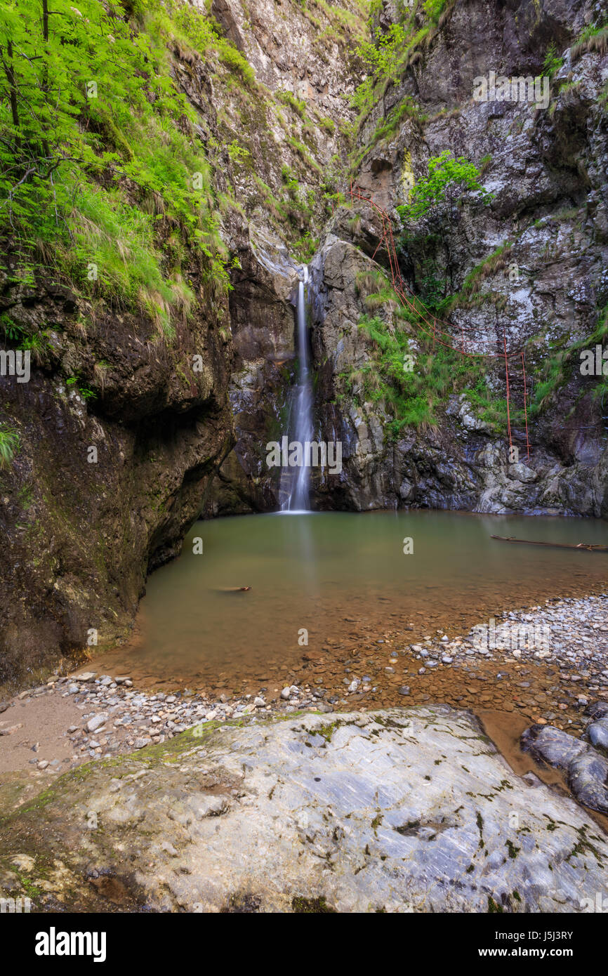 Landscape with Valea lui Stan canyon and river in Romania Stock Photo ...