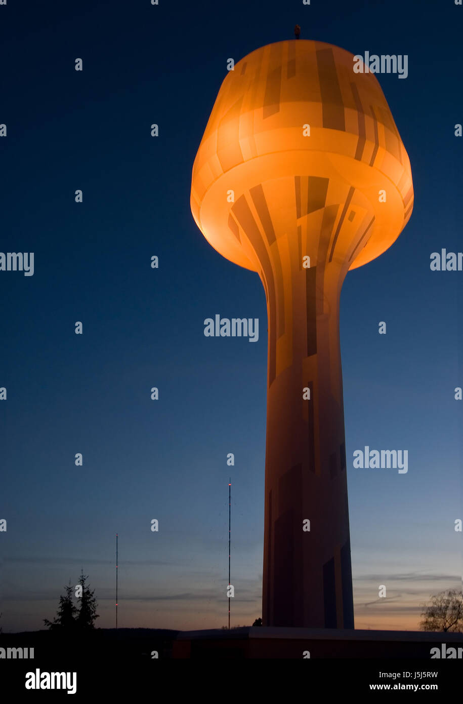 night photograph container drinking water water water tower water ...