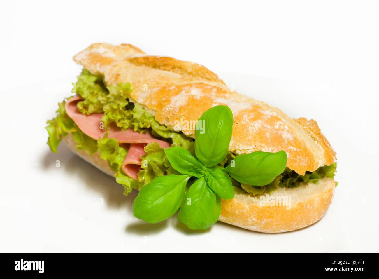 green pastry dainty fastfood pastries roll kaiser basil ham baguette ...