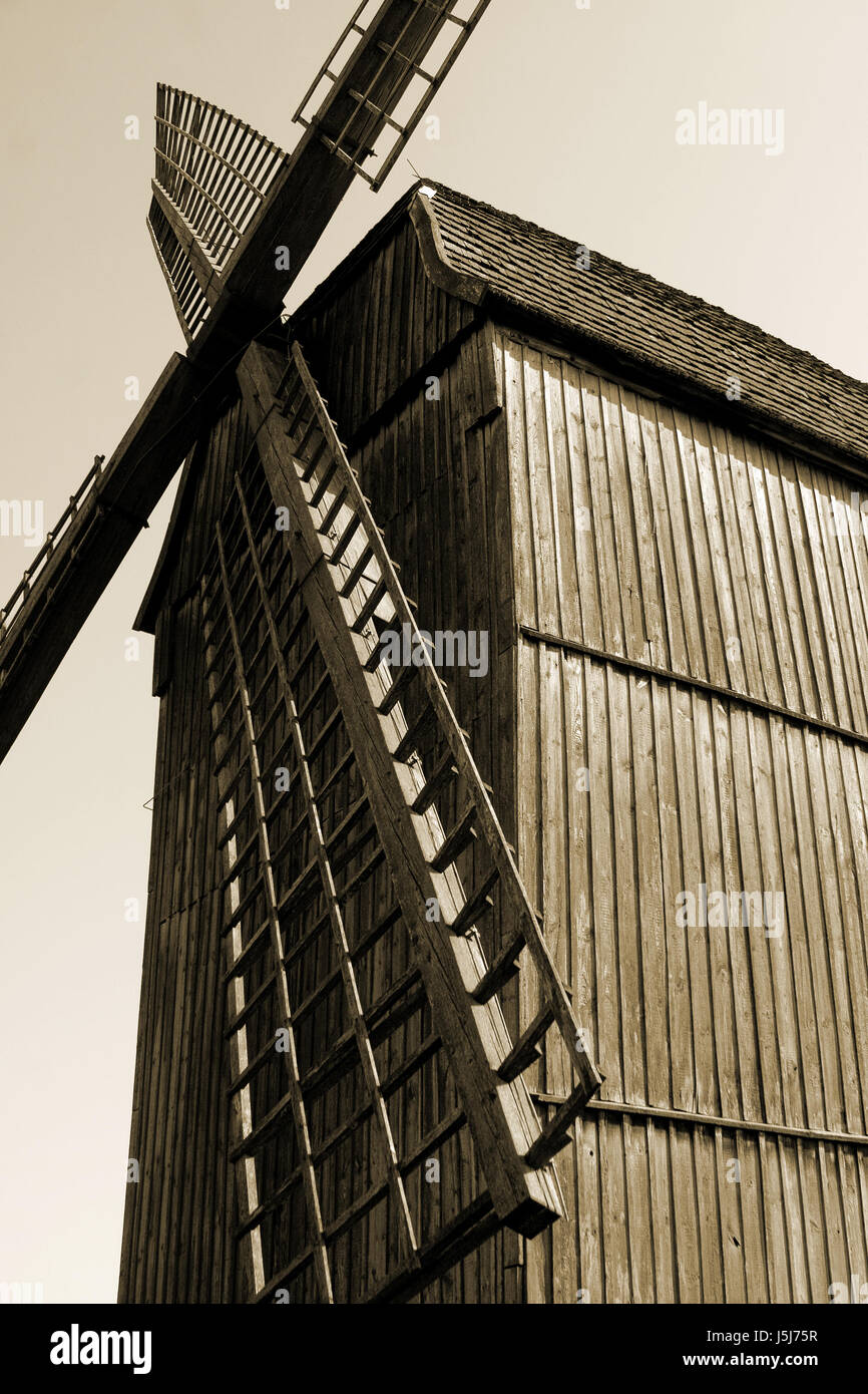 wood sepia wing windmill mill wind energy mecklenburg farm scenery ...