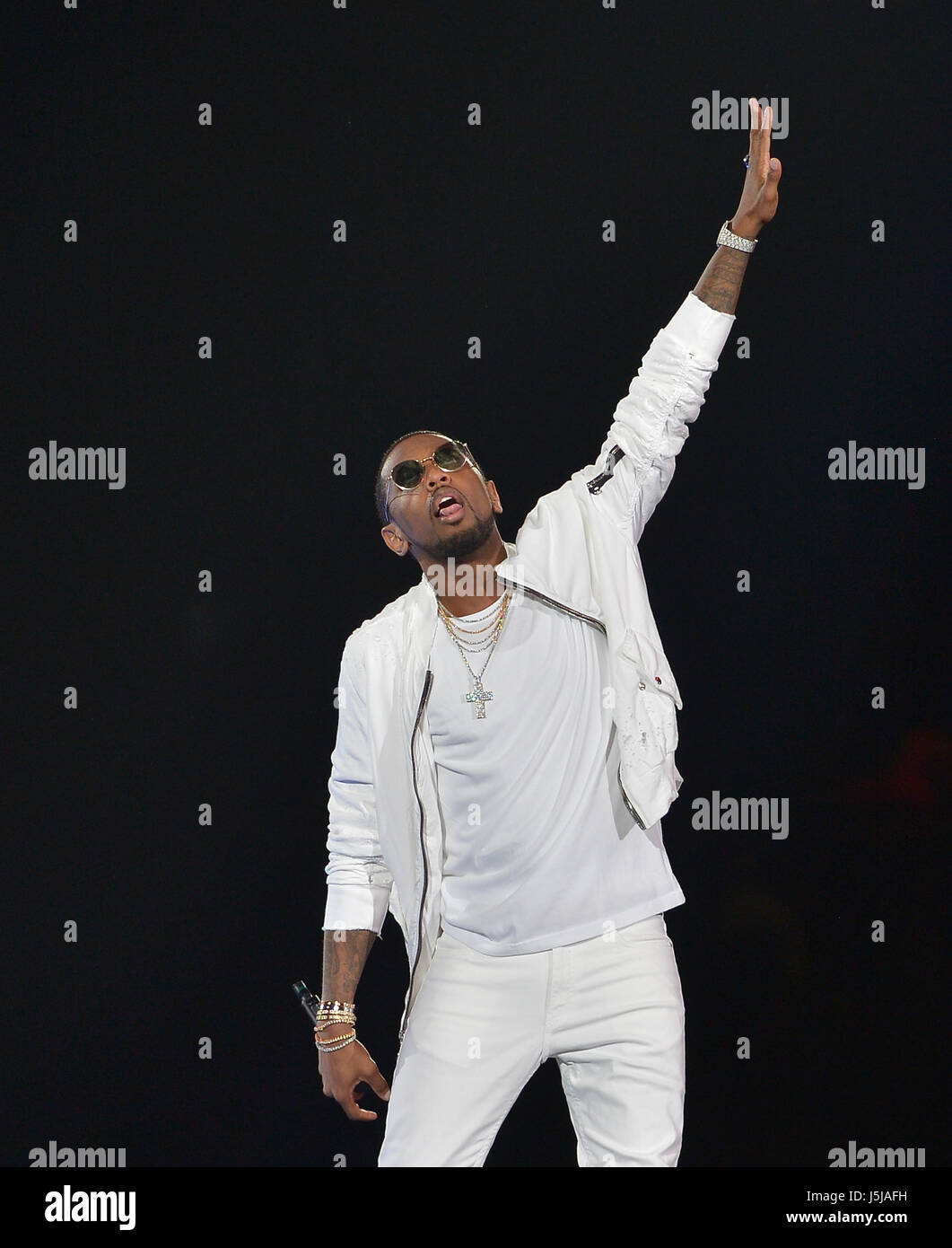 Rapper Fabolous performing live ontstage at the American Airlines Arena ...