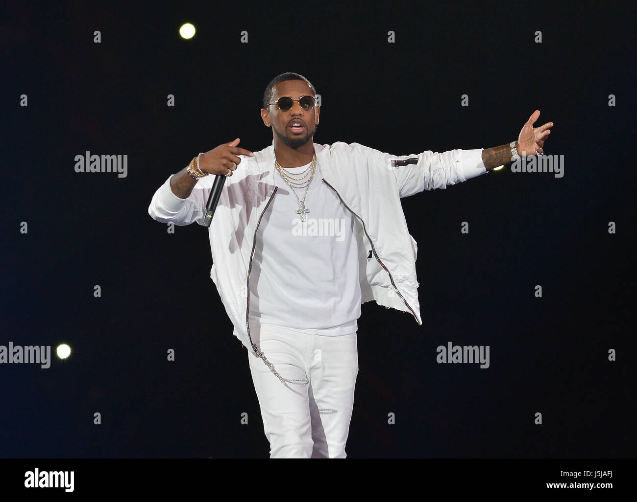 Rapper Fabolous performing live ontstage at the American Airlines Arena ...