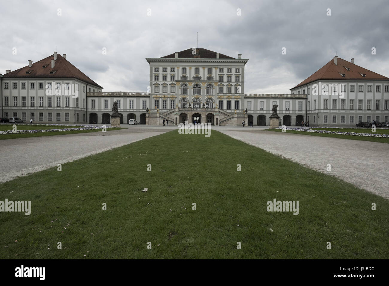 Exterior of the Nymphenburg Palace is Baroque style located in the city ...