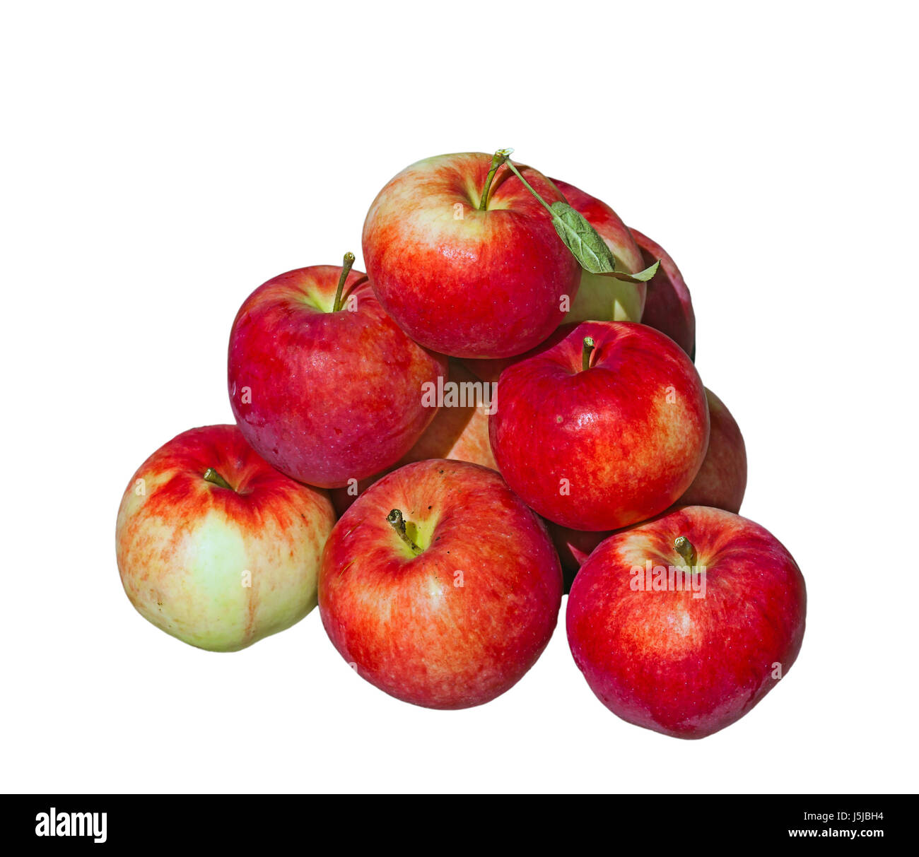 Pyramid of ripe apples on white Stock Photo - Alamy