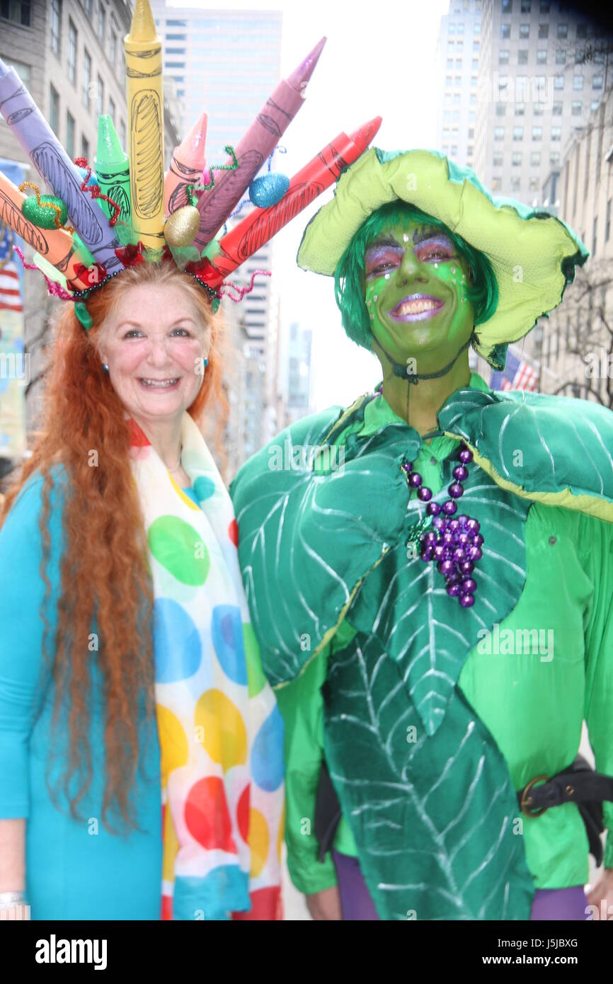 Parade participants display costumes during the 2017 Easter Parade and ...
