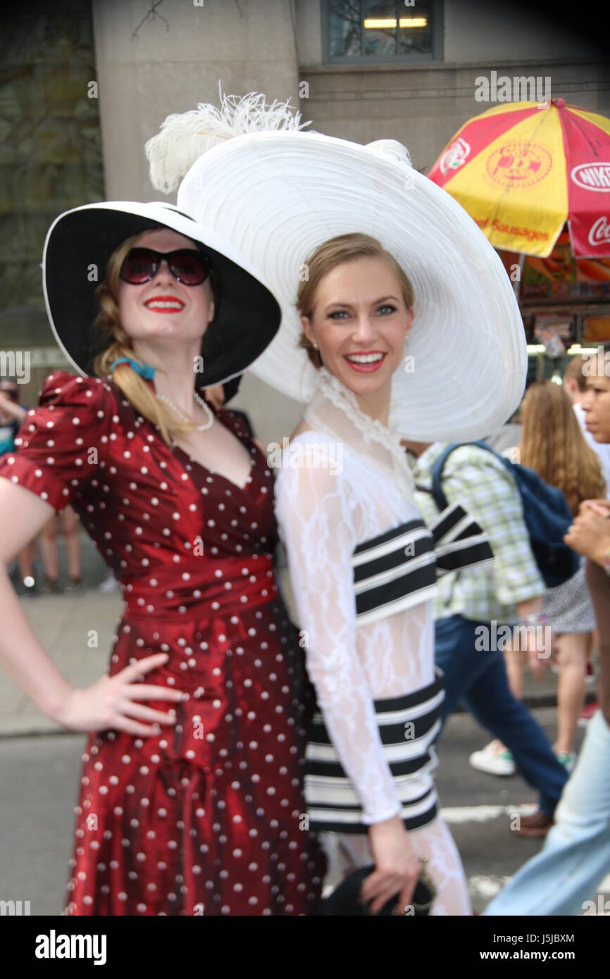 Parade participants display costumes during the 2017 Easter Parade and ...