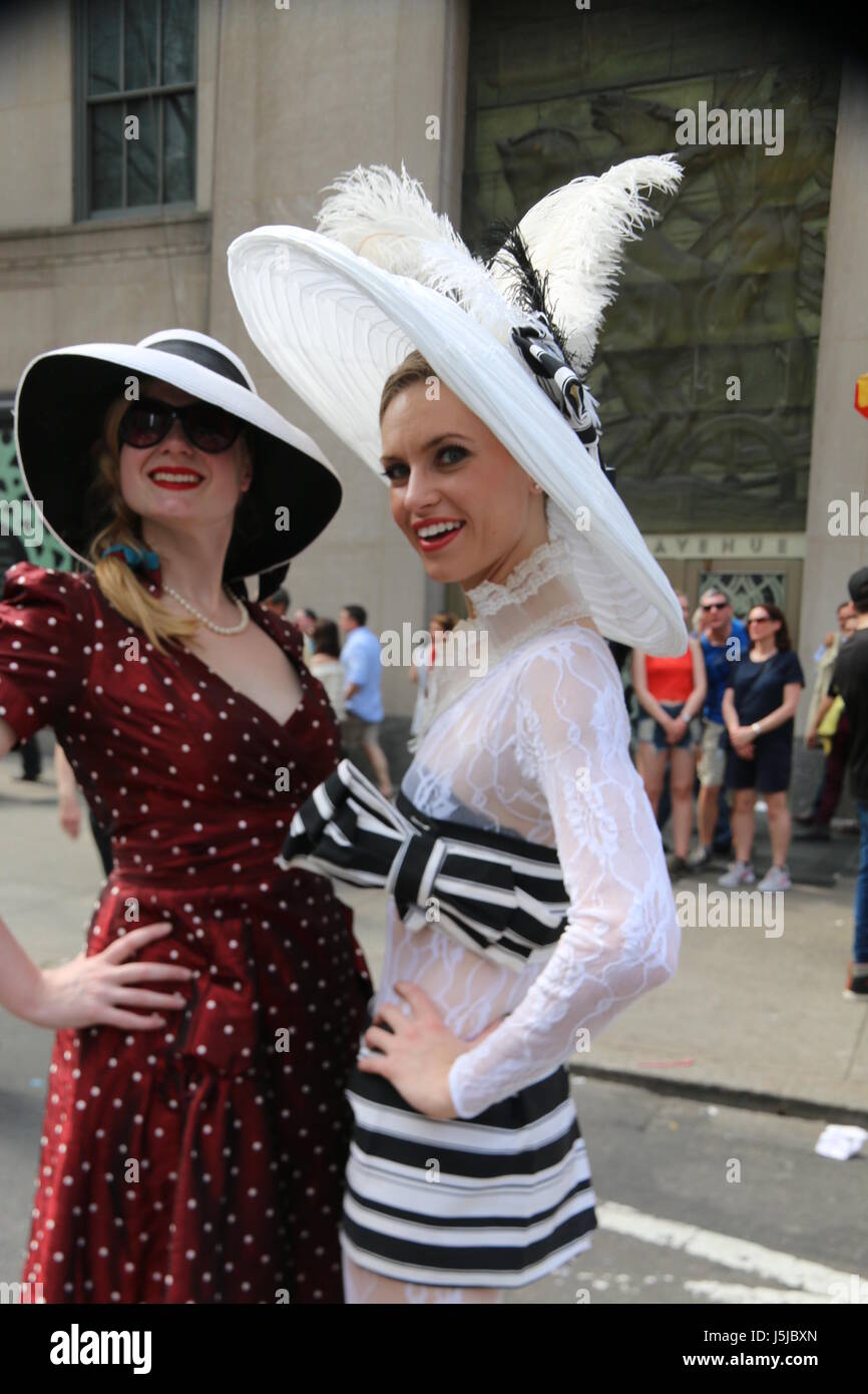 Parade participants display costumes during the 2017 Easter Parade and ...