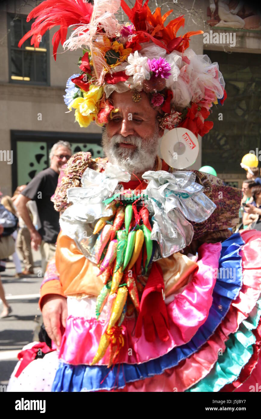 Parade participants display costumes during the 2017 Easter Parade and ...