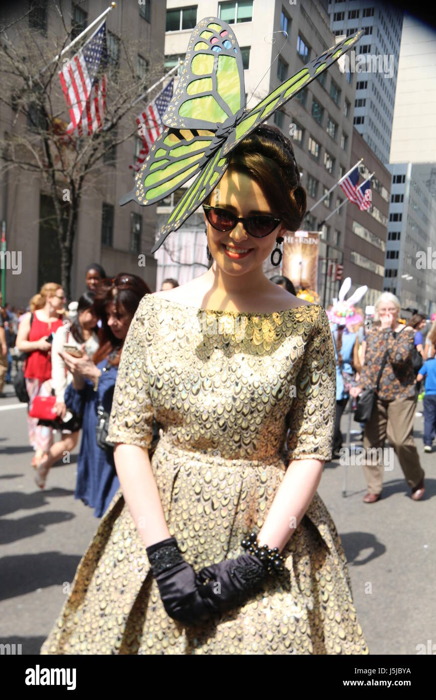 Parade participants display costumes during the 2017 Easter Parade and ...