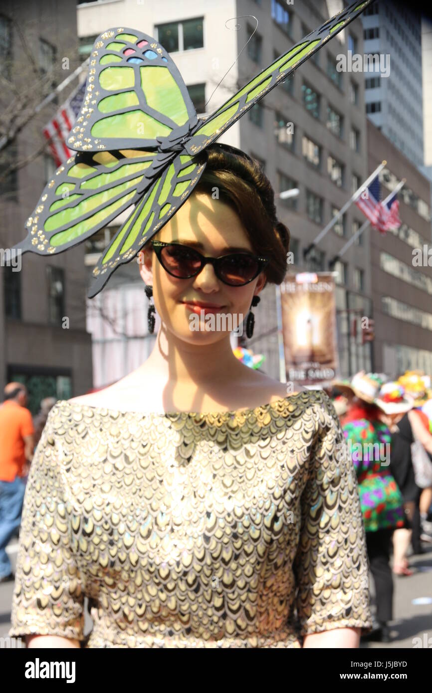 Parade participants display costumes during the 2017 Easter Parade and ...