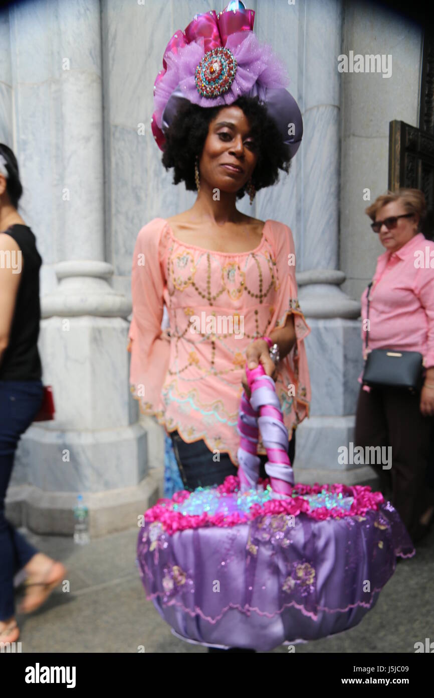 Parade participants display costumes during the 2017 Easter Parade and ...