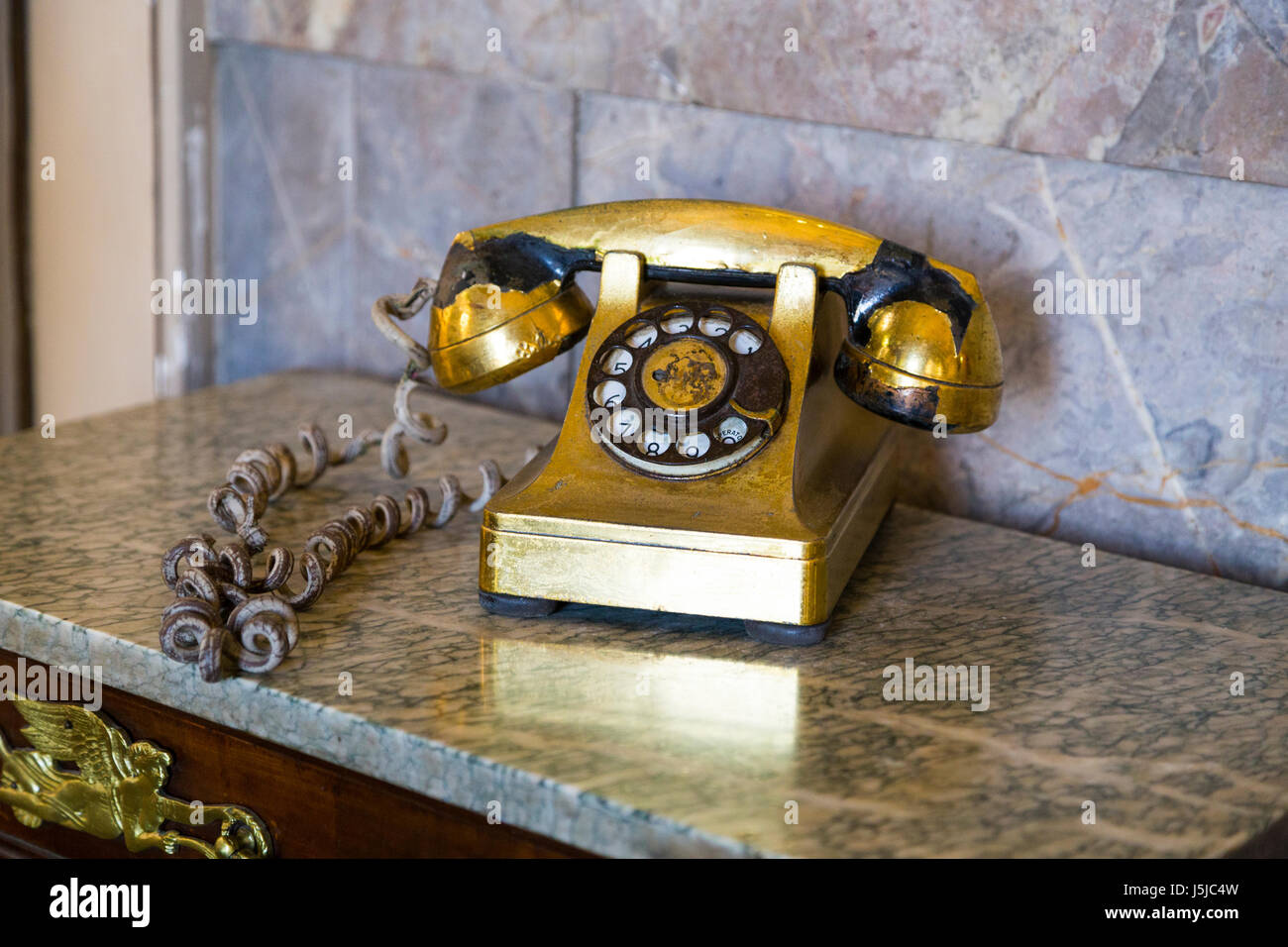 Old gold phone in the Presidential office of Batista, Revolution Museum ...