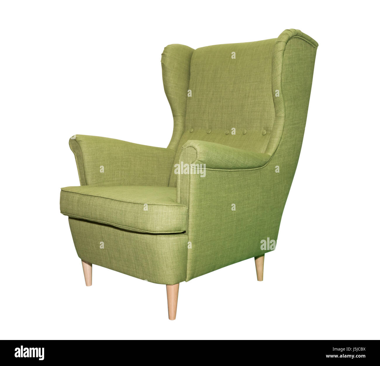 Green modern chair isolated on white background Stock Photo - Alamy