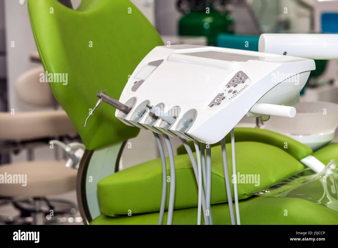 Medical tools in modern dental office, dentist room interior ...