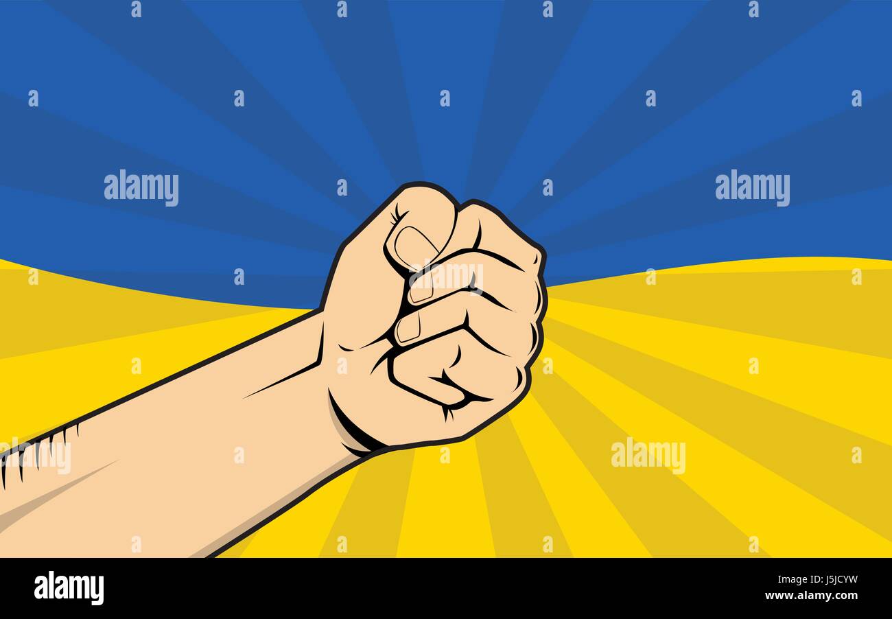ukraine protest illustration with single hand strong fist Stock Vector ...