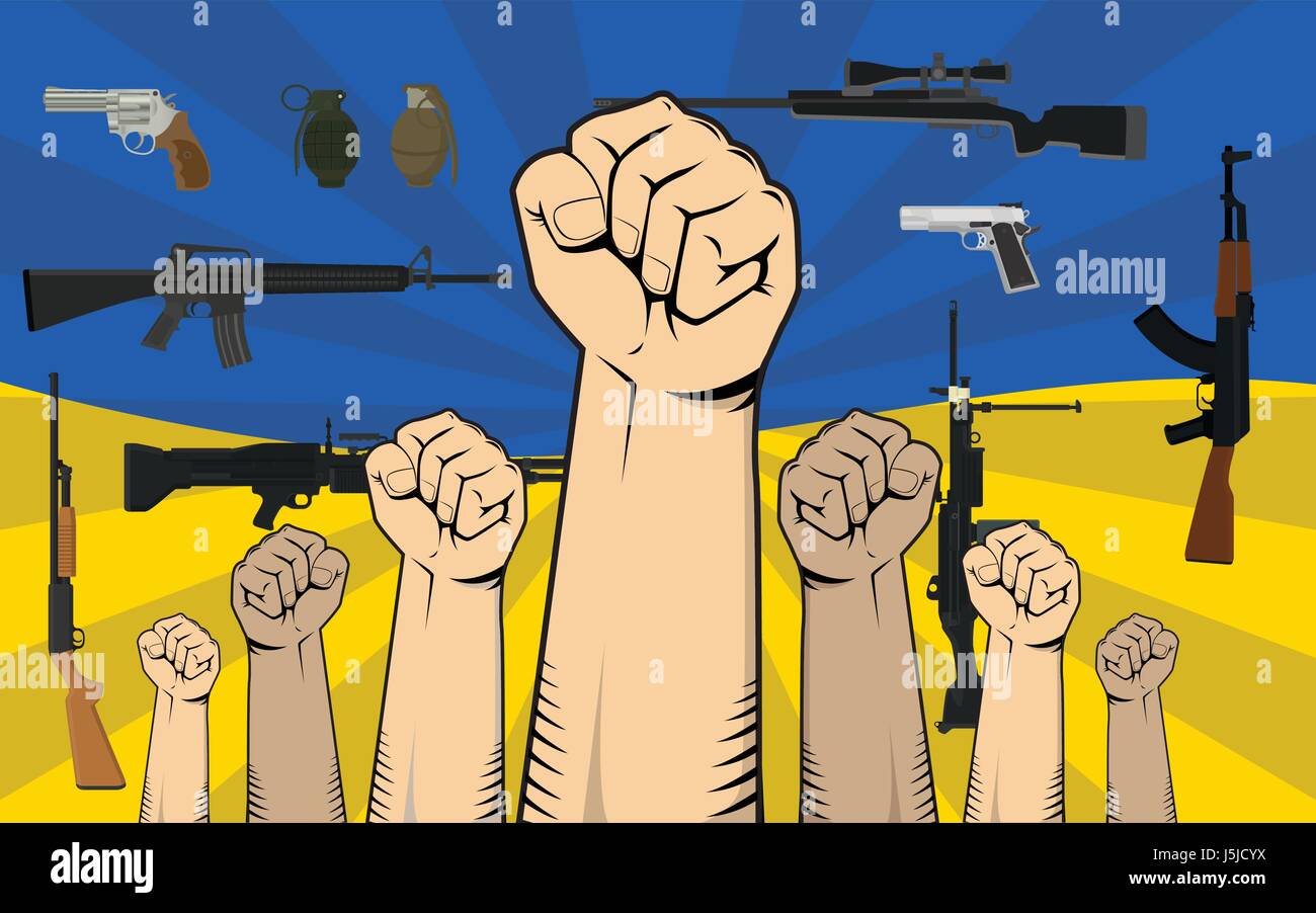 ukraine protest illustration with single hand strong fist Stock Vector ...
