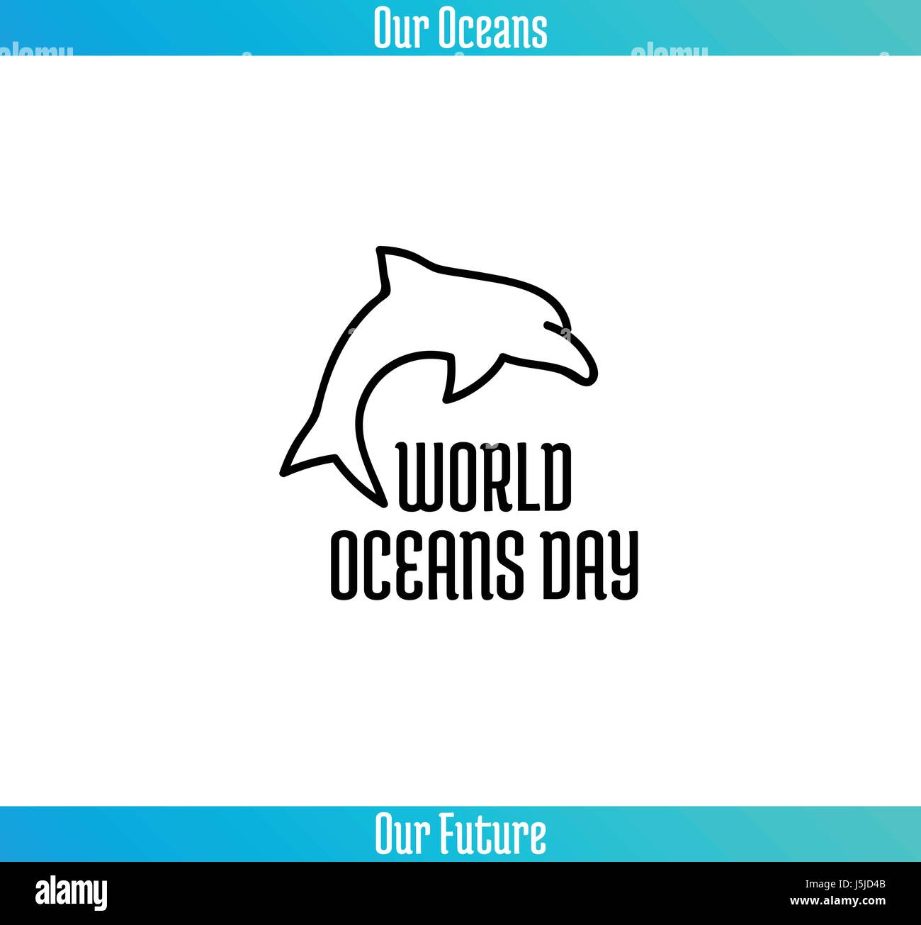 World Oceans Day, June 8. Promoting card with hand drawn doodle, vector ...