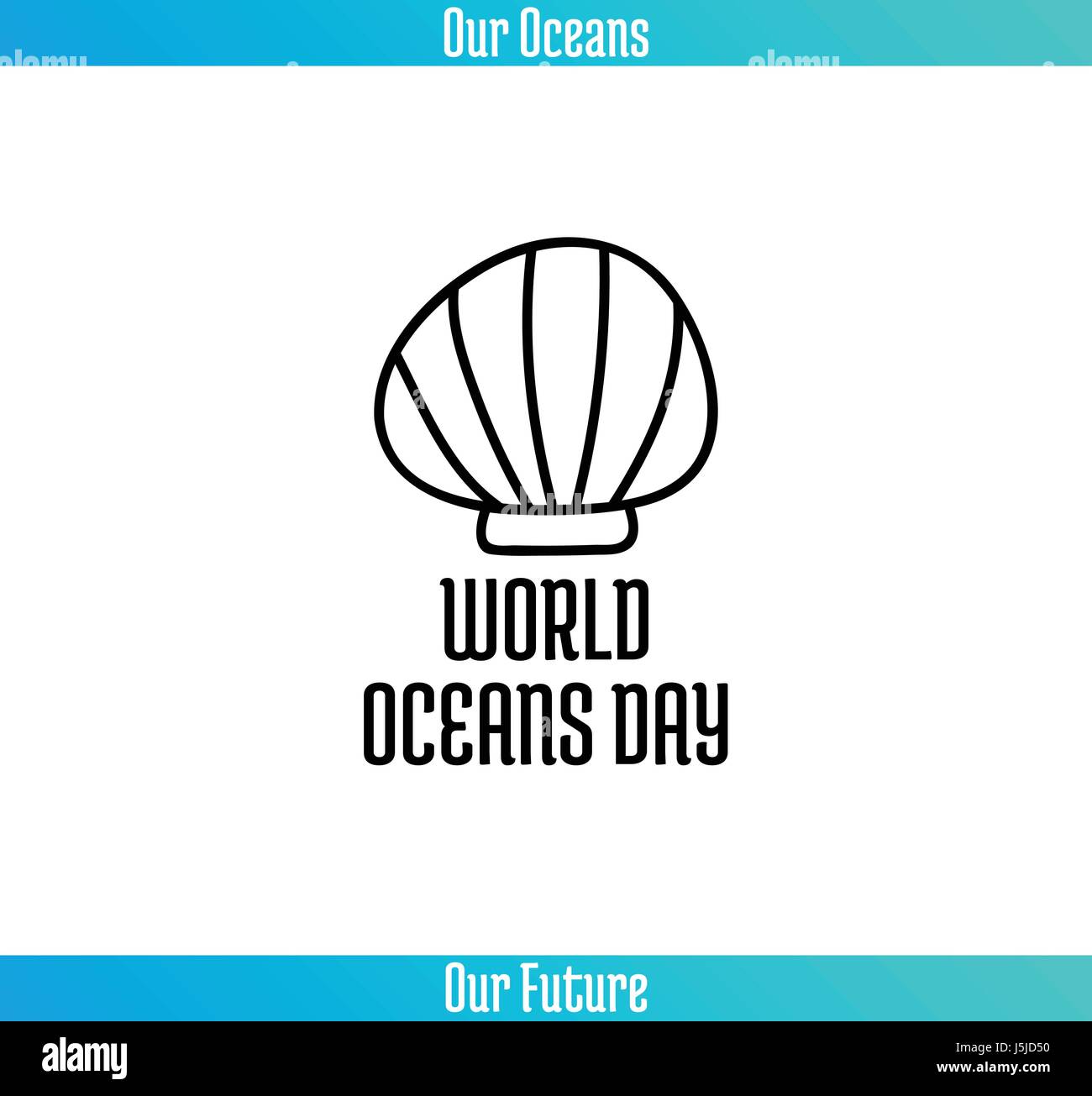 World Oceans Day, June 8. Promoting card with hand drawn doodle, vector ...
