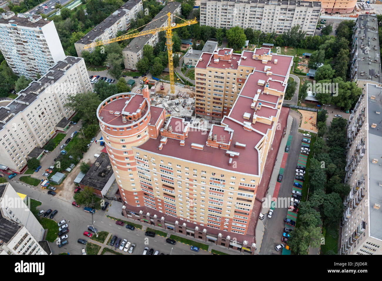 Construction of modern residential buildings in Moscow region, Russia ...