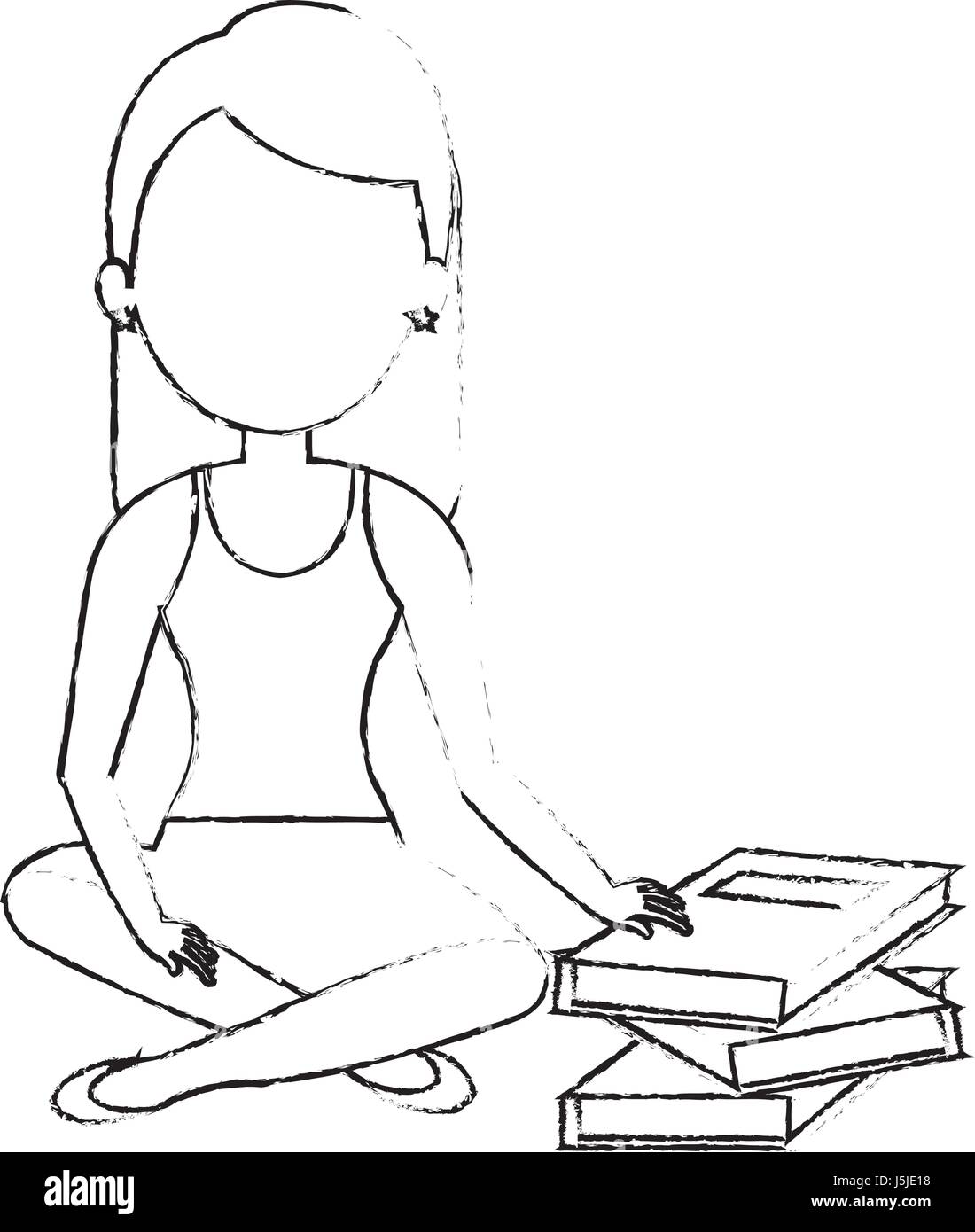 woman reading textbook character Stock Vector Image & Art - Alamy