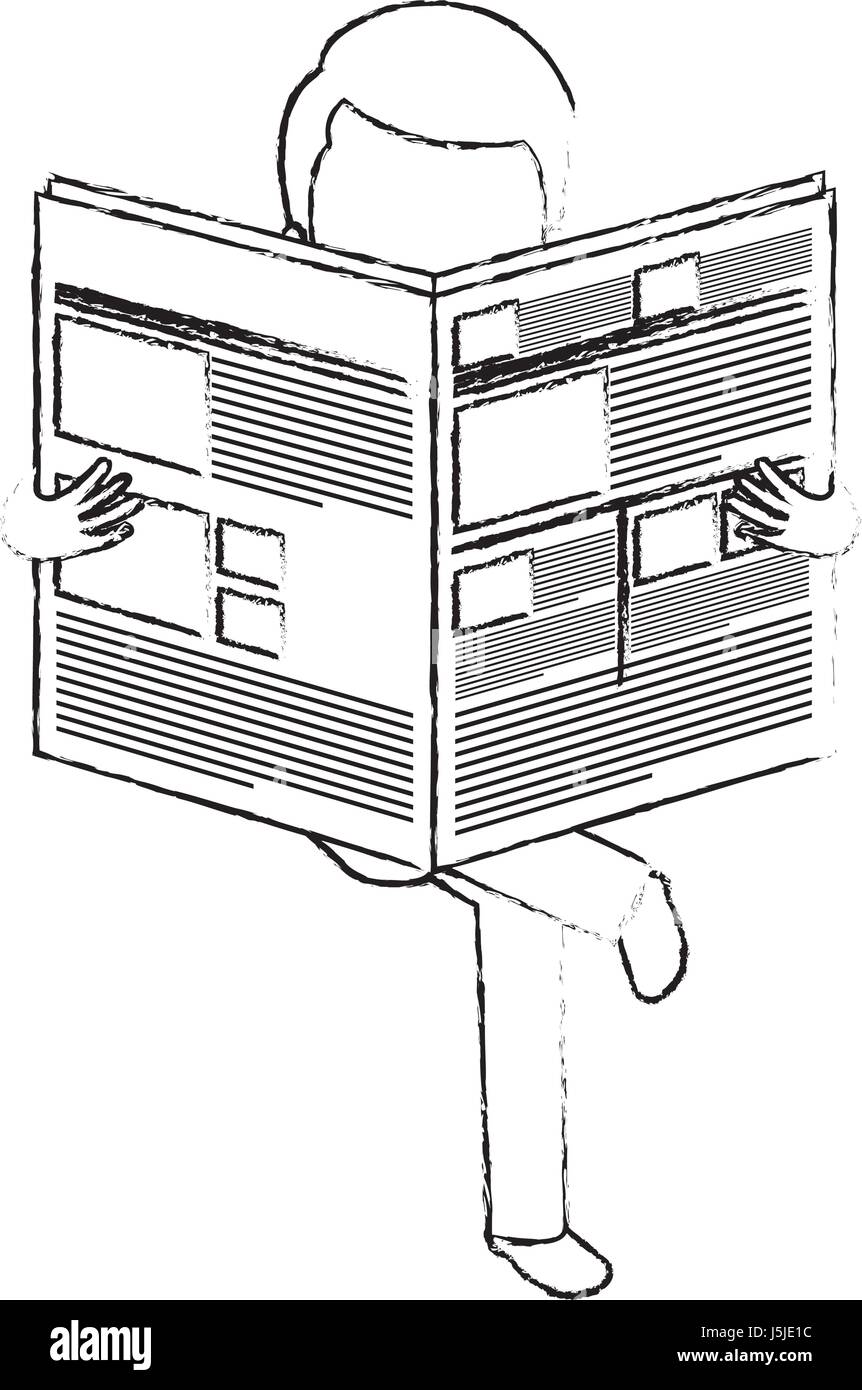 young man reading newspaper avatar character Stock Vector Image & Art ...