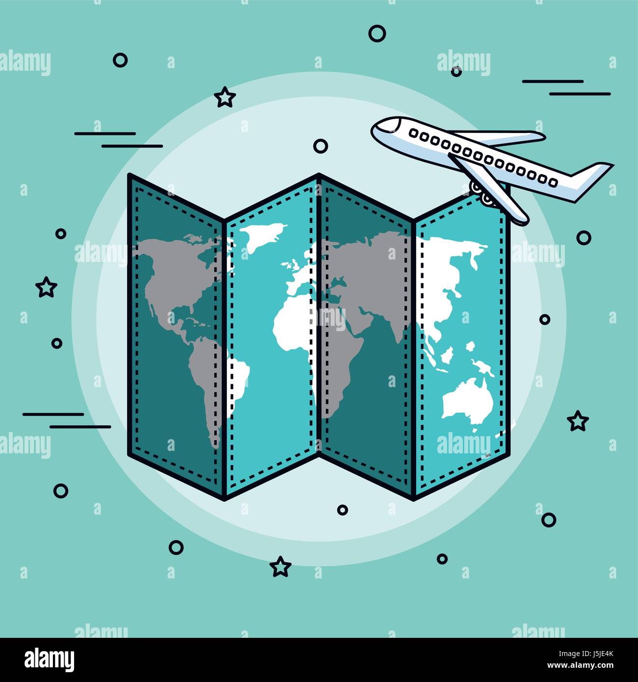 Map and airplane design Stock Vector Image & Art - Alamy