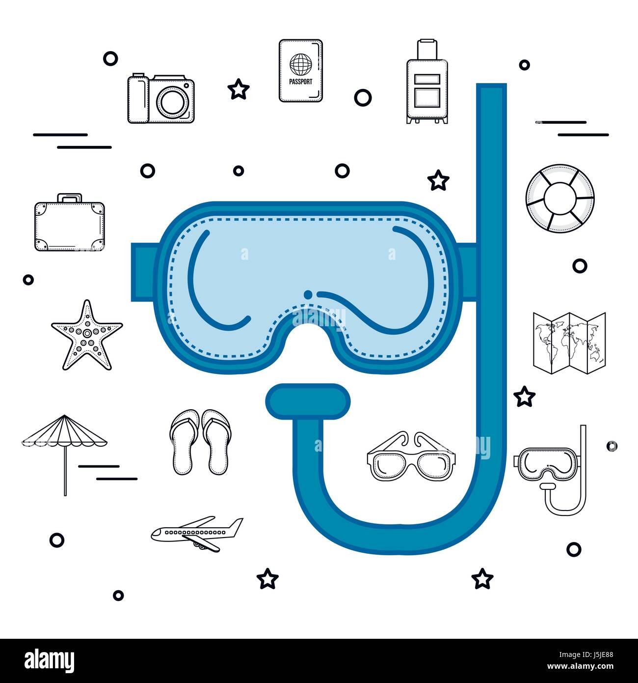 Blue snorkel design Stock Vector Image & Art - Alamy