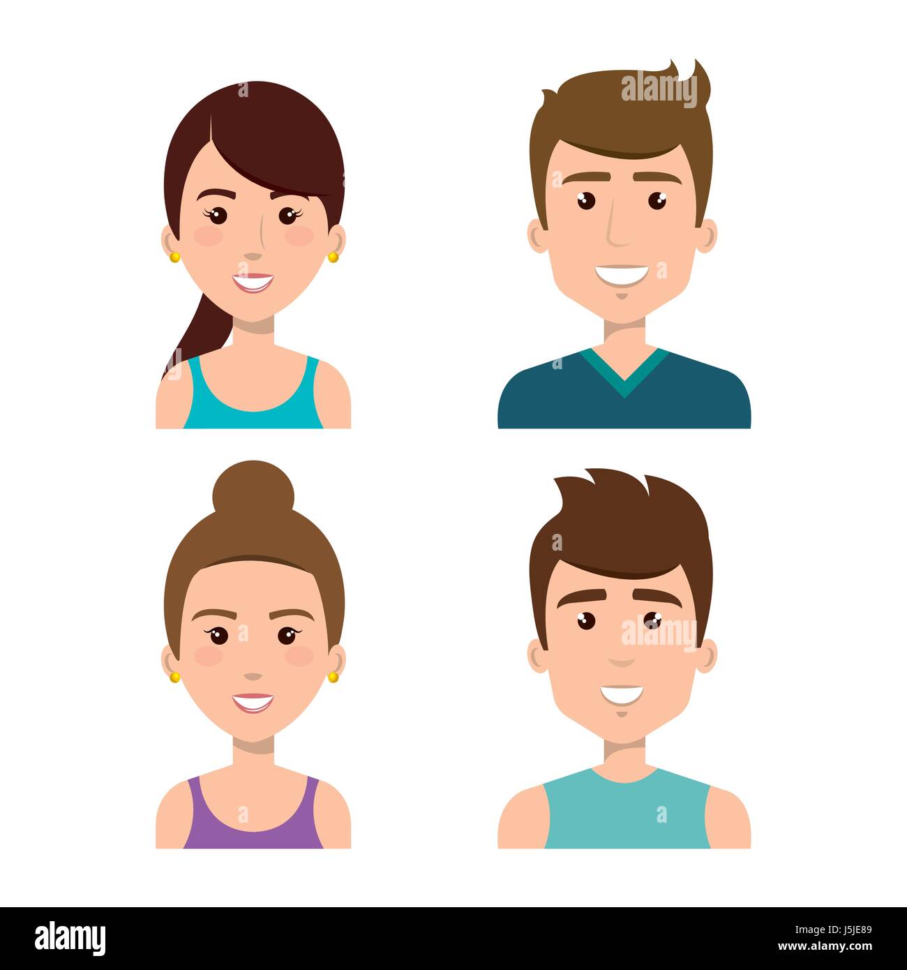 Smiling people set Stock Vector Image & Art - Alamy