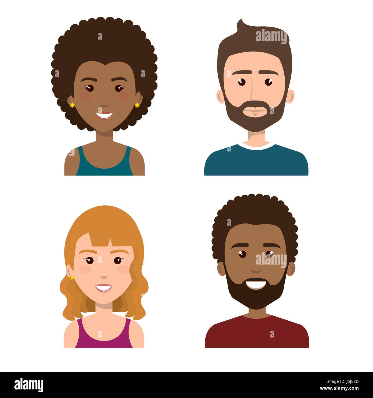 Smiling people set Stock Vector Image & Art - Alamy